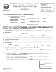Form FDACS-13605 Download Fillable PDF or Fill Online Pest Control ...