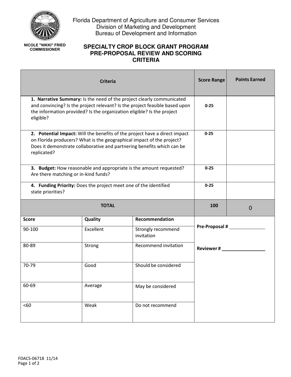 Form FDACS-06718 - Fill Out, Sign Online and Download Fillable PDF ...