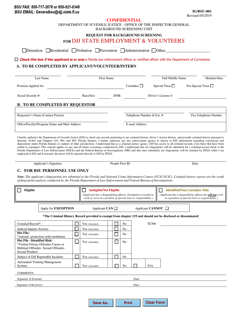 Form IG/BSU-001 - Fill Out, Sign Online and Download Fillable PDF ...