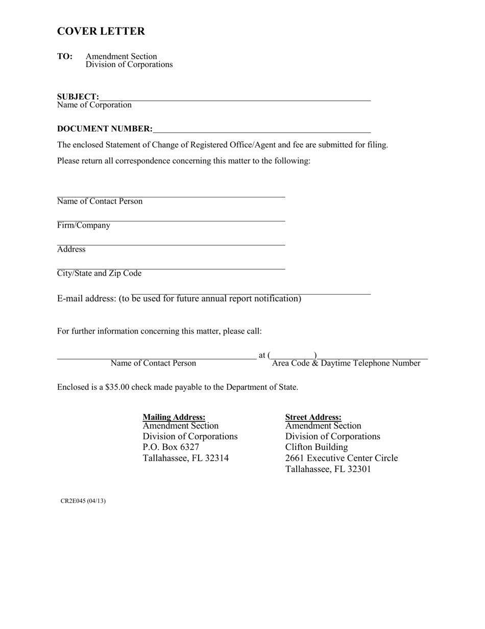 Form CR2E045 Download Fillable PDF or Fill Online Statement of Change ...