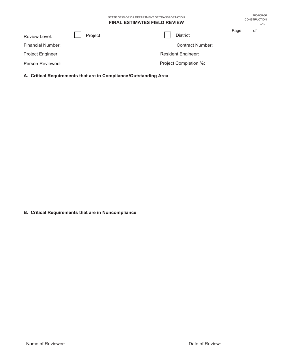 Form 700-050-36 Download Fillable PDF or Fill Online Final Estimates ...