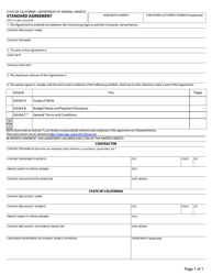 Form STD213 Download Fillable PDF or Fill Online Standard Agreement ...