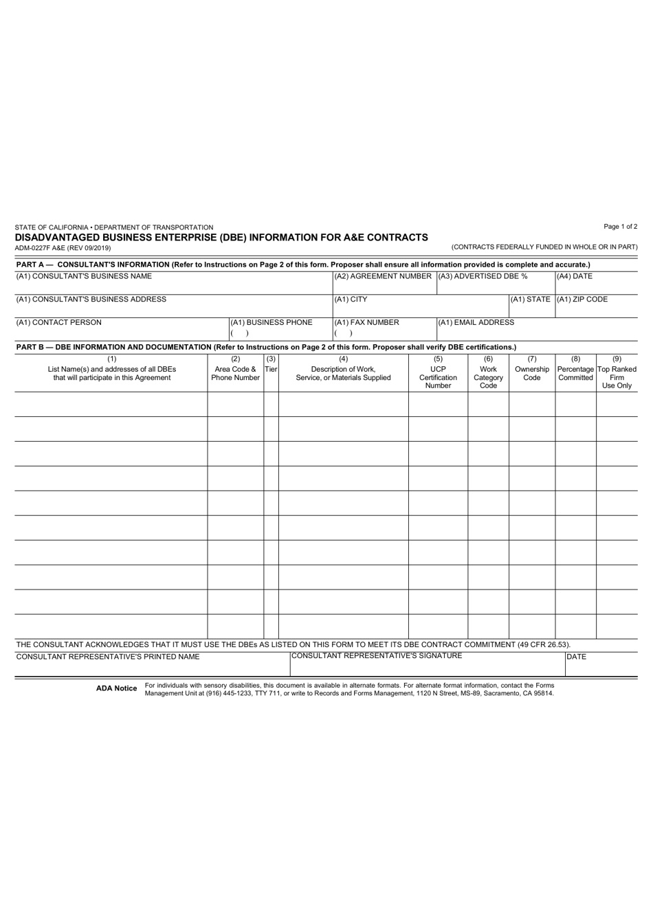 Form ADM-0227F A&E - Fill Out, Sign Online and Download Fillable PDF ...