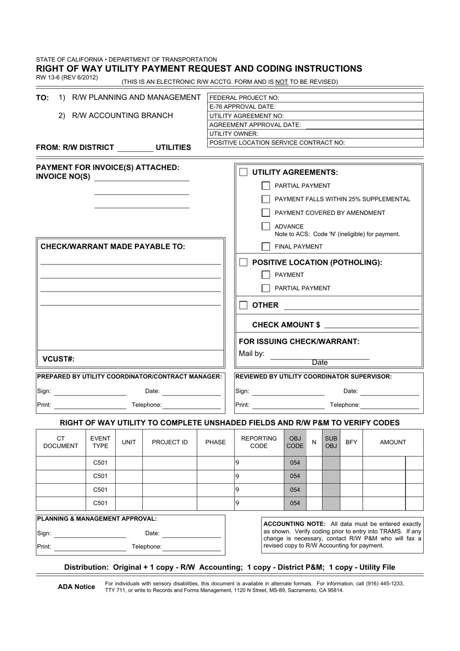 Form RW13-6 - Fill Out, Sign Online and Download Fillable PDF ...
