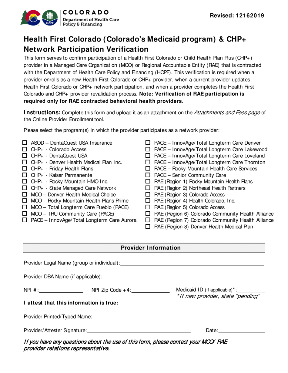 Colorado Health First Colorado (Colorado's Medicaid Program) & Chp+ ...