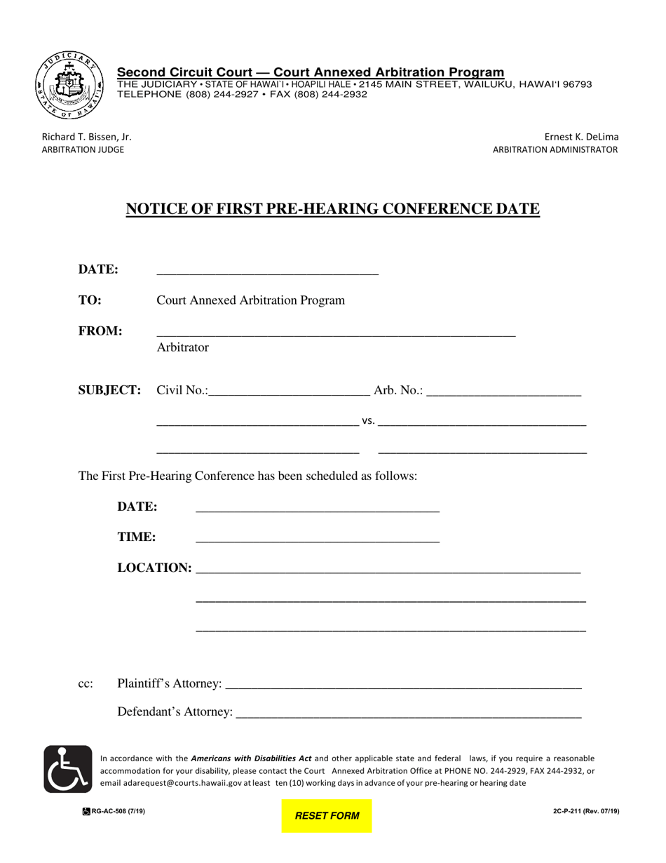 Form 2C-P-211 - Fill Out, Sign Online and Download Fillable PDF, Hawaii ...