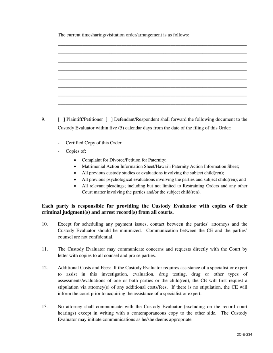Form 2C-E-234 - Fill Out, Sign Online and Download Fillable PDF, Hawaii ...