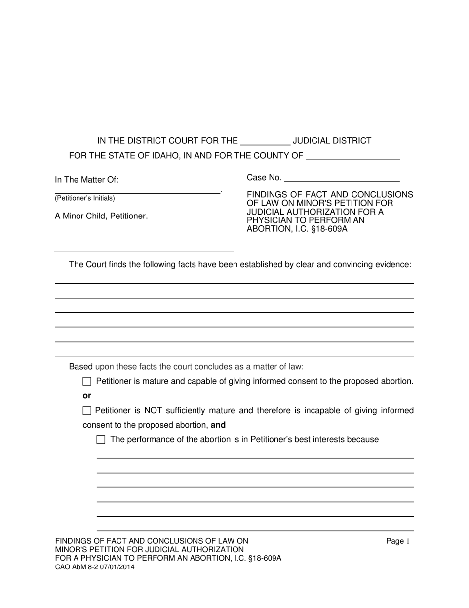 Form CAO AbM8-2 - Fill Out, Sign Online and Download Printable PDF ...
