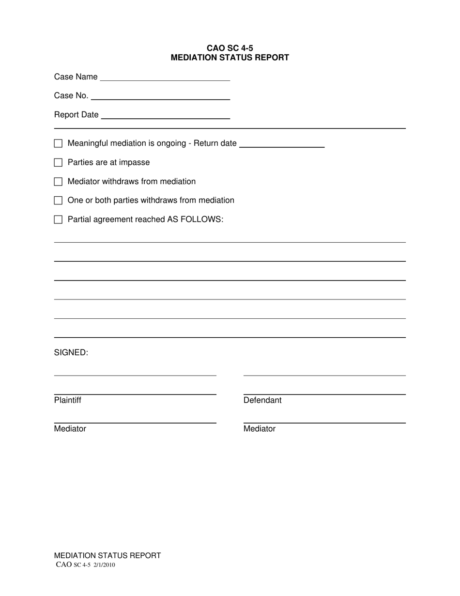 Form CAO SC4-5 - Fill Out, Sign Online and Download Printable PDF ...