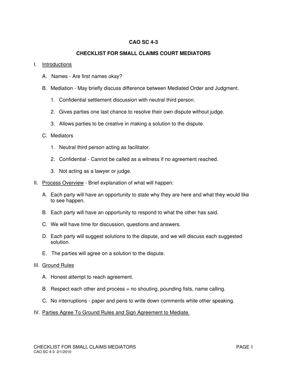 Form CAO SC4-3 - Fill Out, Sign Online and Download Printable PDF ...