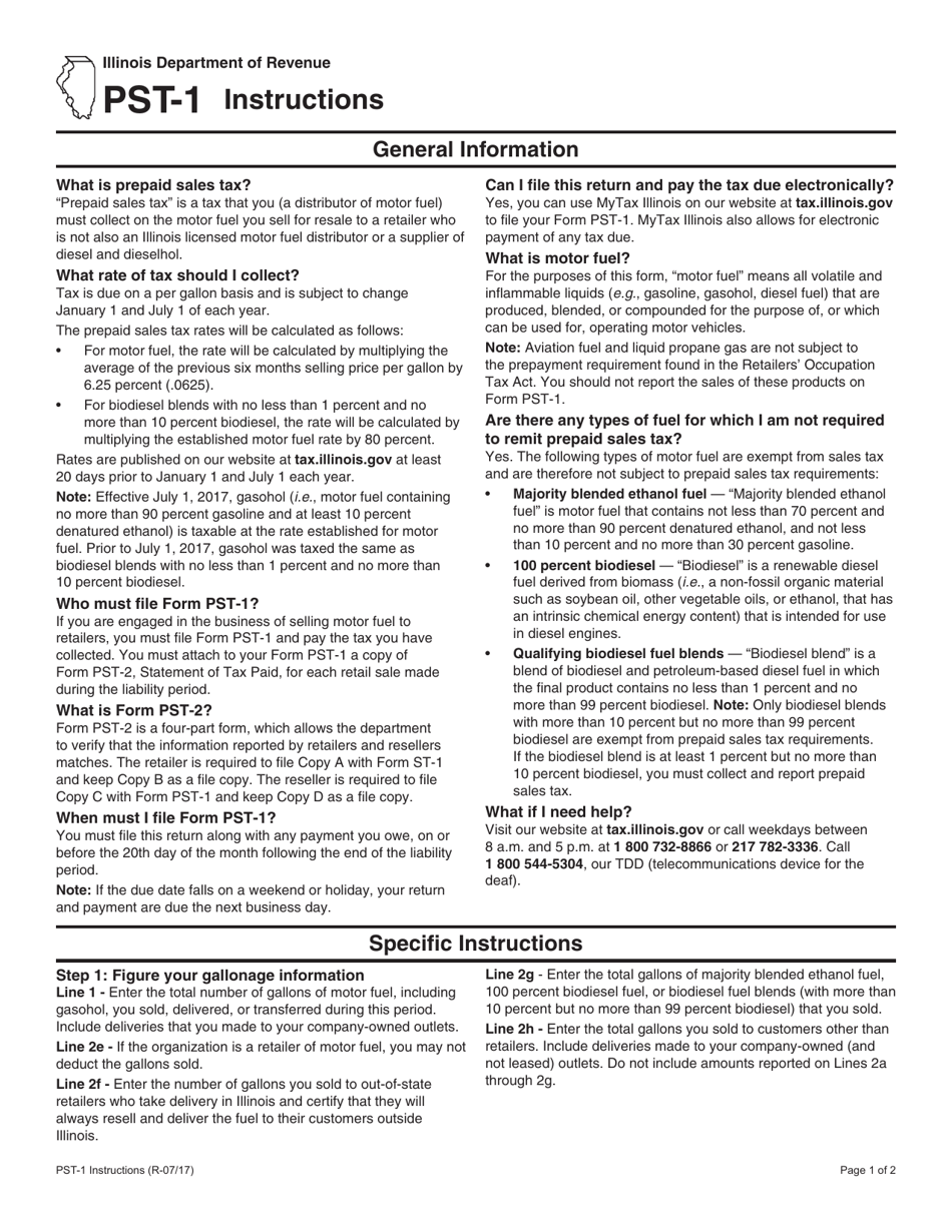Download Instructions for Form PST-1 Prepaid Sales Tax Return PDF ...