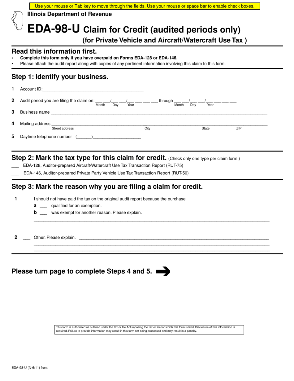 Form EDA-98-U - Fill Out, Sign Online and Download Fillable PDF ...