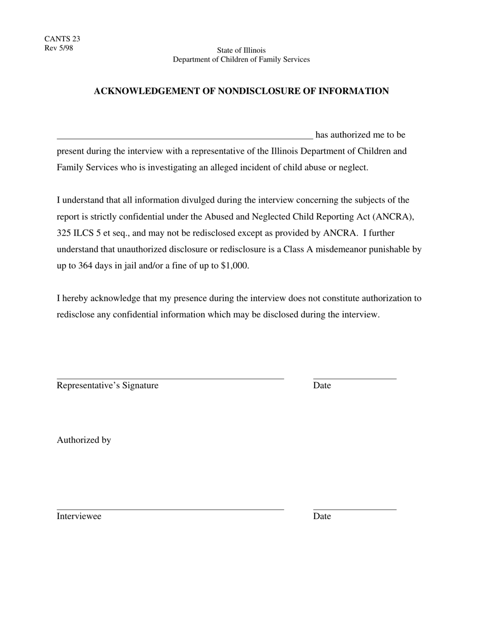 Form CANTS23 - Fill Out, Sign Online and Download Fillable PDF ...