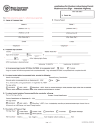 Form LA9003 Download Fillable PDF or Fill Online Application for Outdoor Advertising Permit on ...