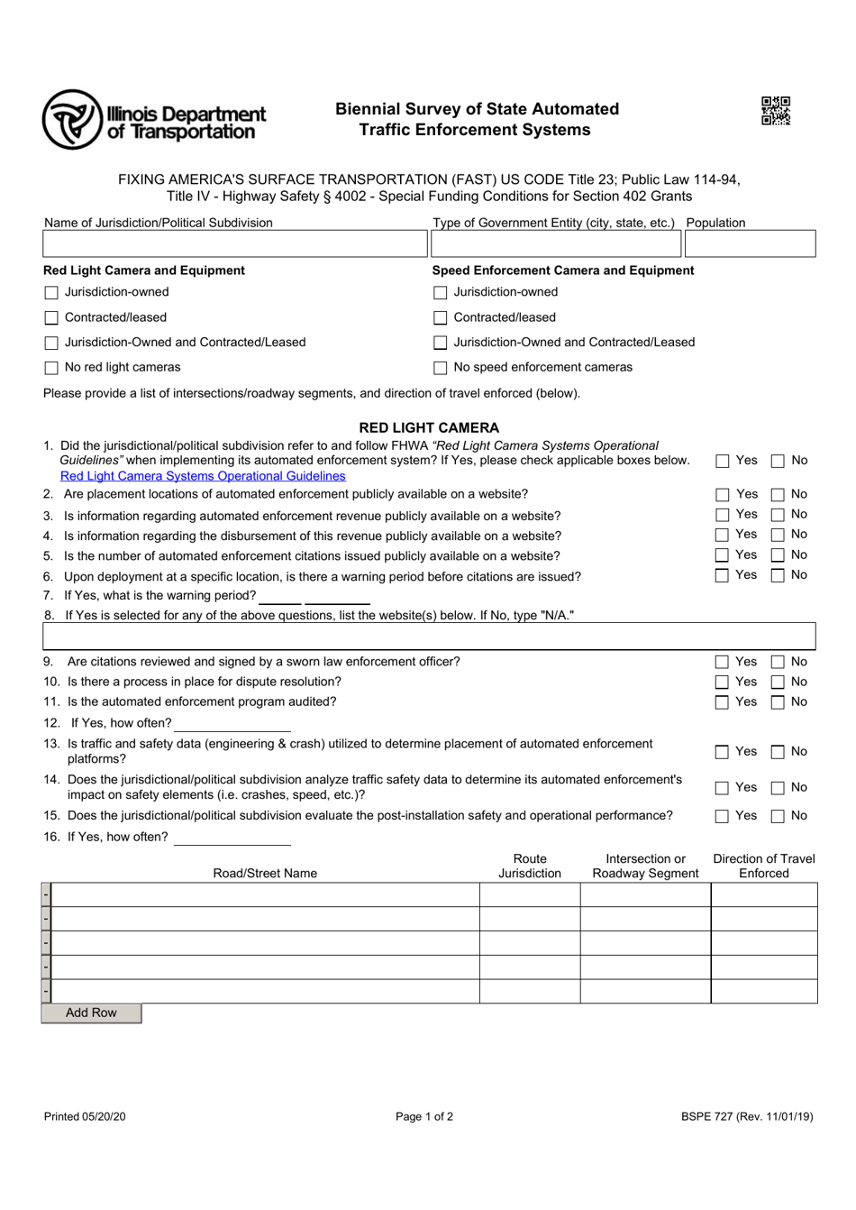 Form BSPE727 Download Fillable PDF or Fill Online Biennial Survey of ...