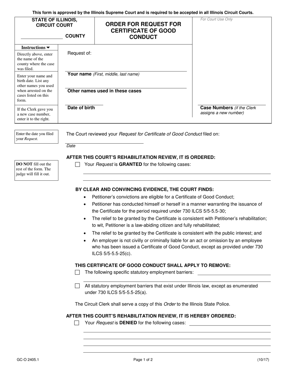 Form GC-O2405.1 - Fill Out, Sign Online and Download Fillable PDF ...