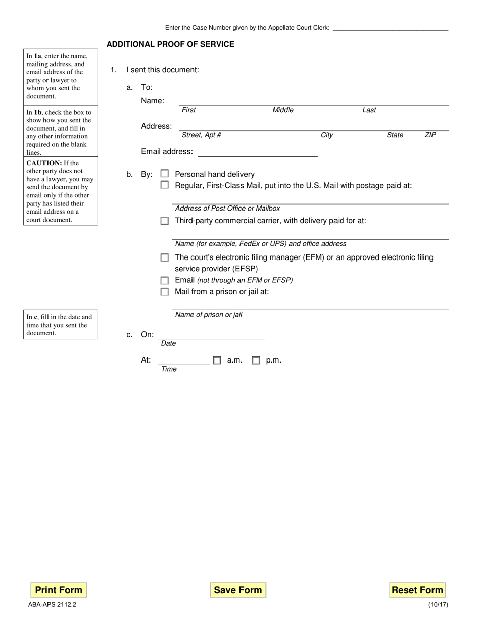 Form ABA-APS2112.2 - Fill Out, Sign Online and Download Fillable PDF ...