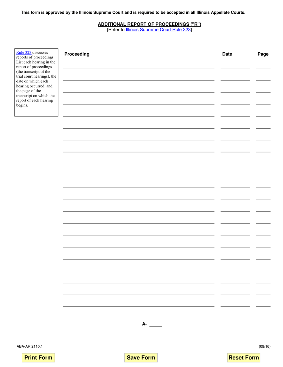 Form ABA-AR2110.1 - Fill Out, Sign Online and Download Fillable PDF ...