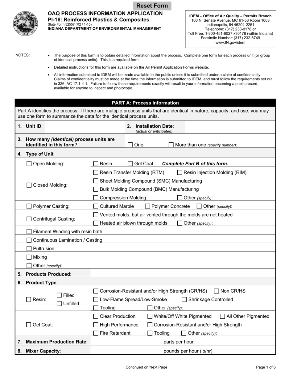 Form PI-16 (State Form 52557) - Fill Out, Sign Online and Download ...
