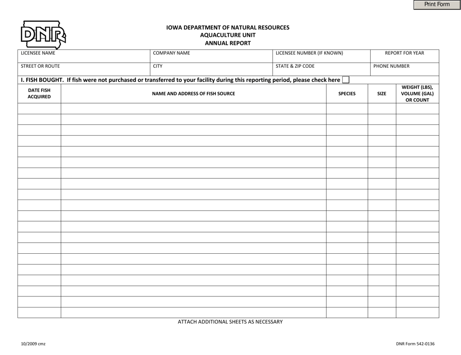 DNR Form 542-0136 - Fill Out, Sign Online and Download Fillable PDF, Iowa | Templateroller