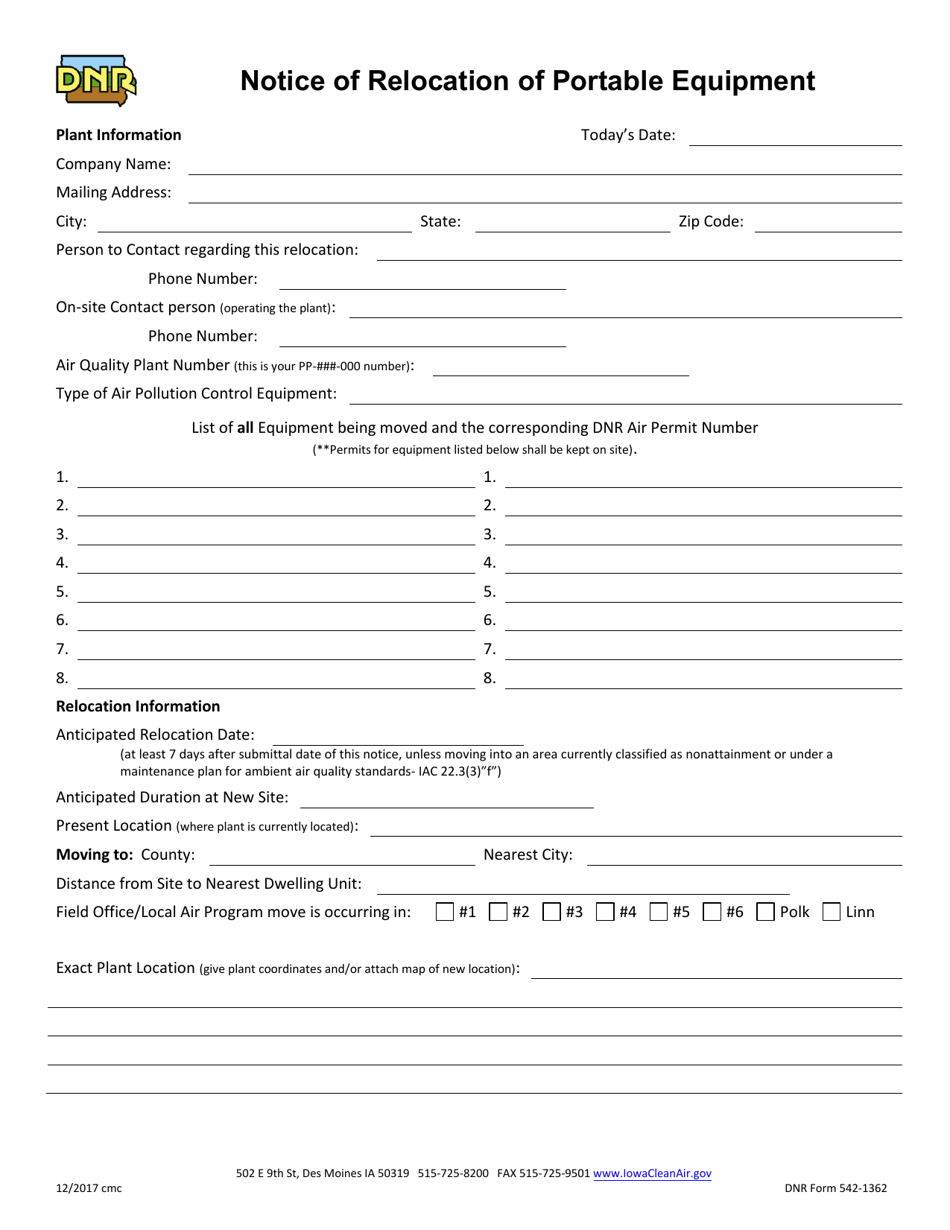 DNR Form 542-1362 - Fill Out, Sign Online and Download Fillable PDF ...