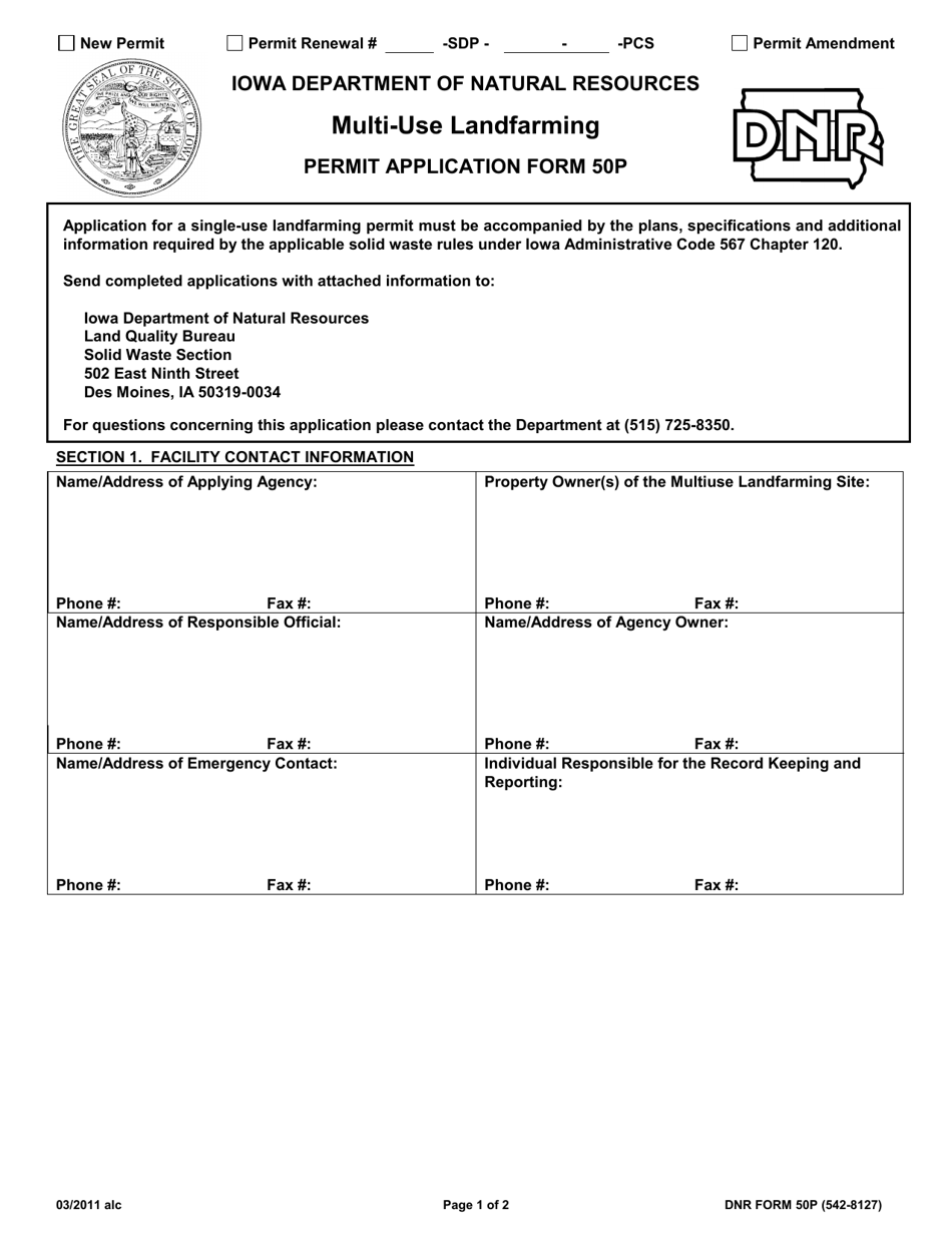 Form 50P (DNR Form 542-8127) - Fill Out, Sign Online and Download ...