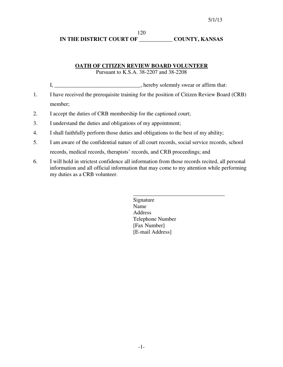 Form 120 - Fill Out, Sign Online and Download Printable PDF, Kansas ...