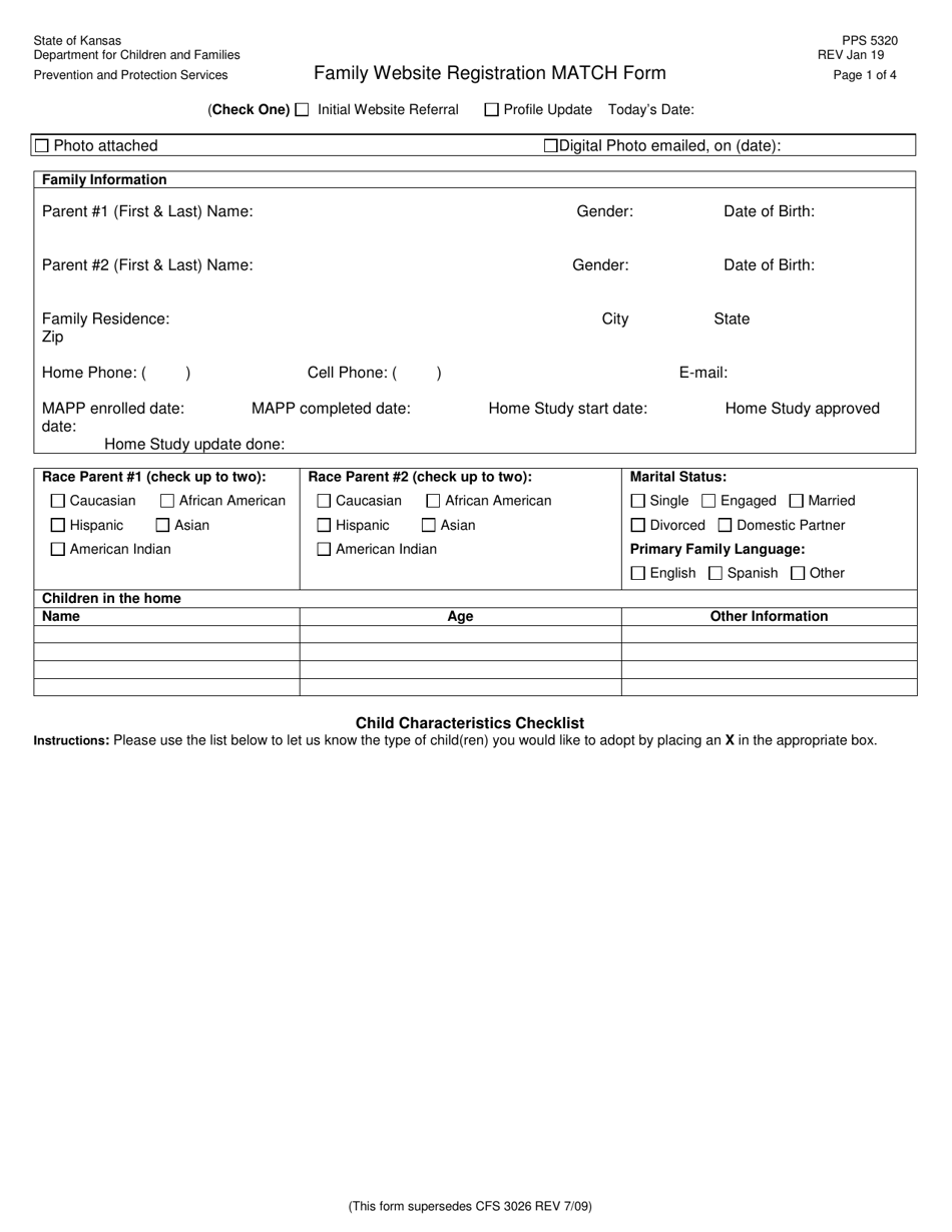 Form PPS5320 - Fill Out, Sign Online and Download Printable PDF, Kansas ...