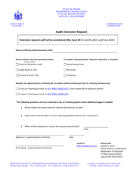 Maine Audit Extension Request Download Printable PDF | Templateroller