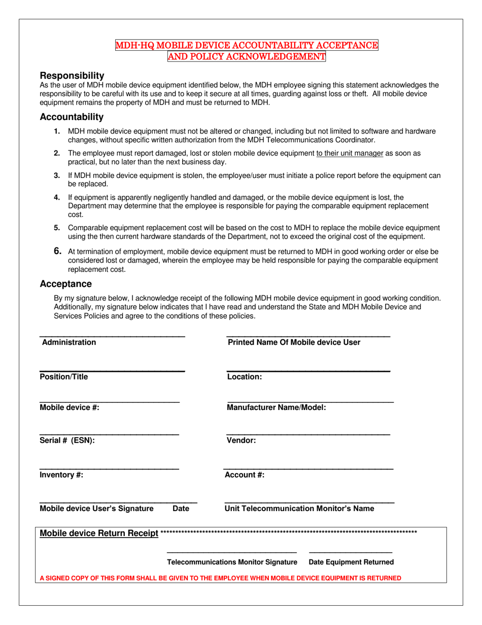 MDH Form 4622 - Fill Out, Sign Online and Download Printable PDF ...