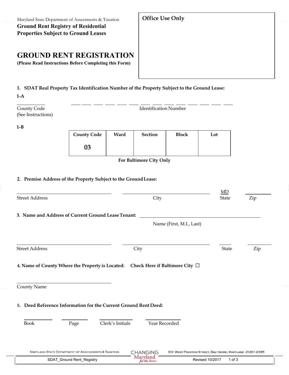 Maryland Ground Rent Registration - Fill Out, Sign Online and Download ...