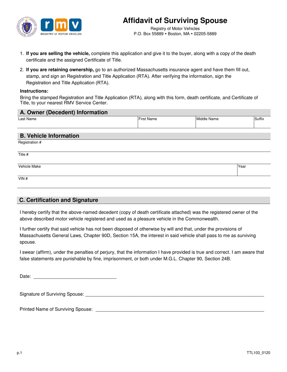 Form TTL103 - Fill Out, Sign Online and Download Fillable PDF ...