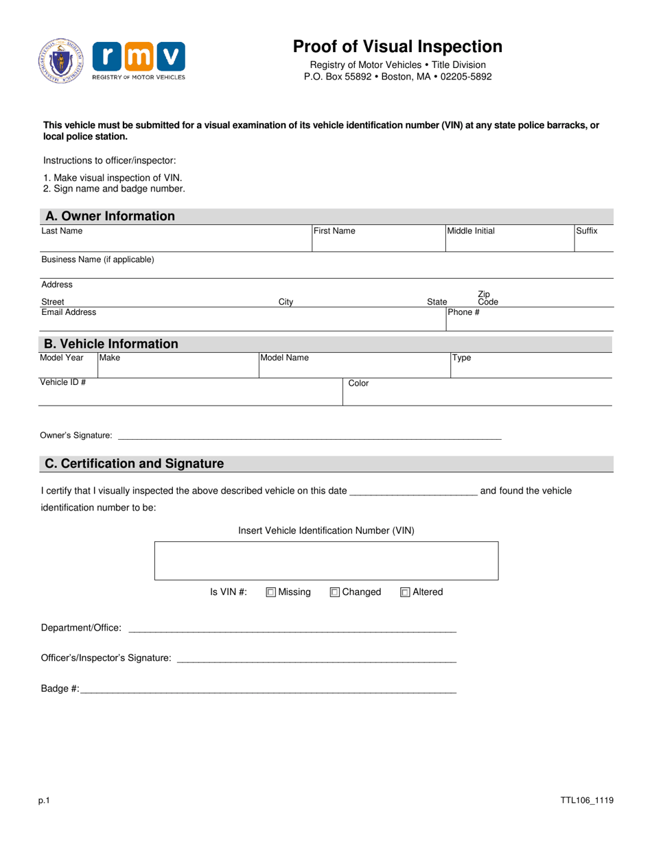 Form TTL106 - Fill Out, Sign Online and Download Fillable PDF ...