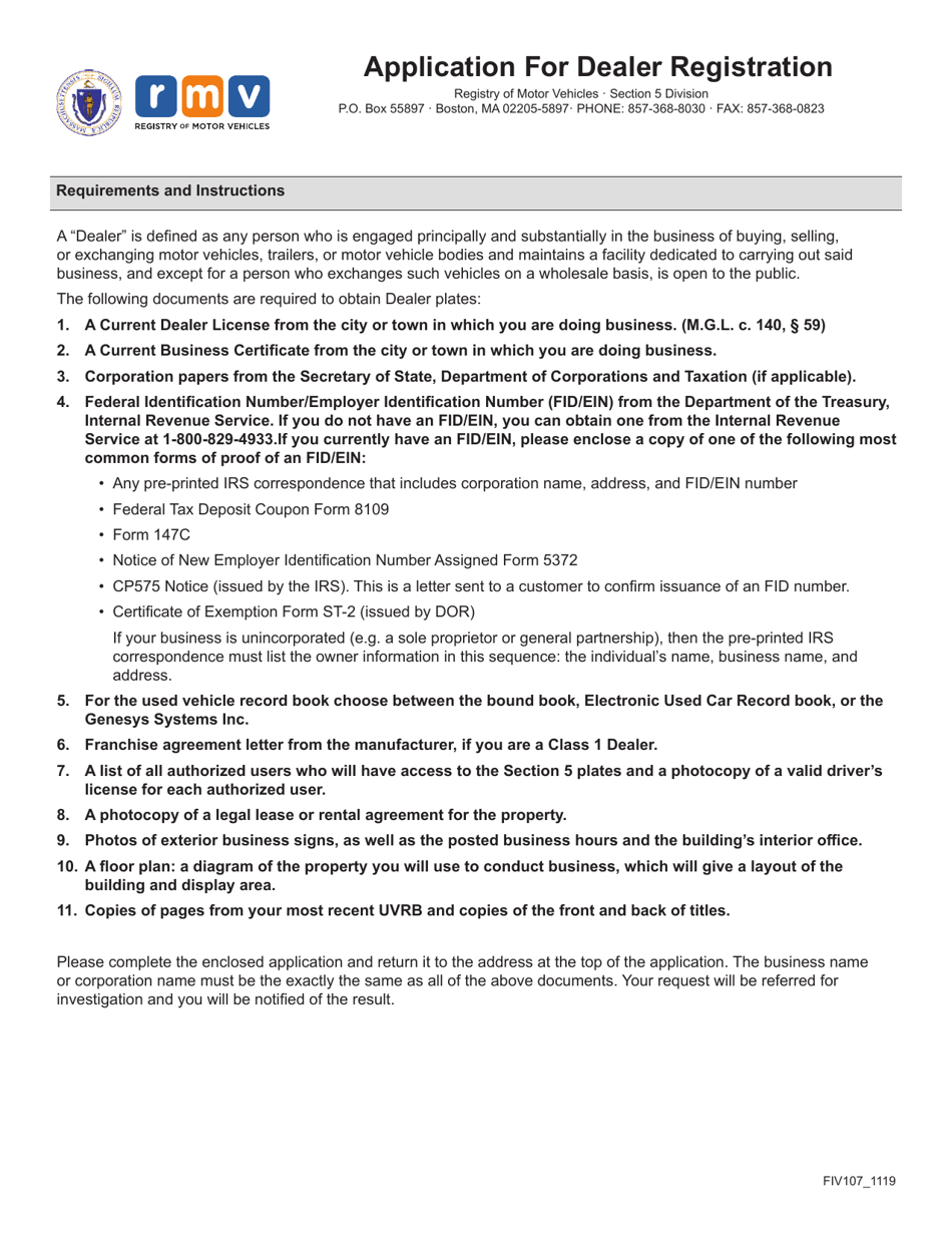 Form FIV107 - Fill Out, Sign Online and Download Fillable PDF ...