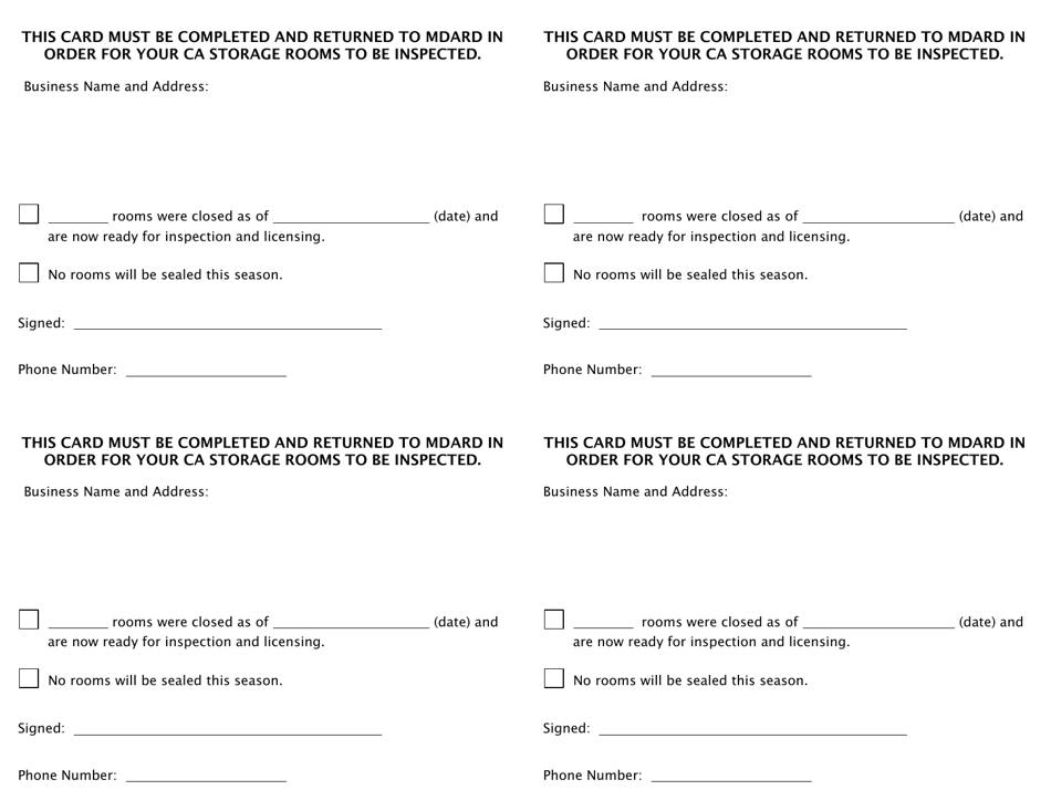 Michigan Room Closure Notification Card - Fill Out, Sign Online and ...