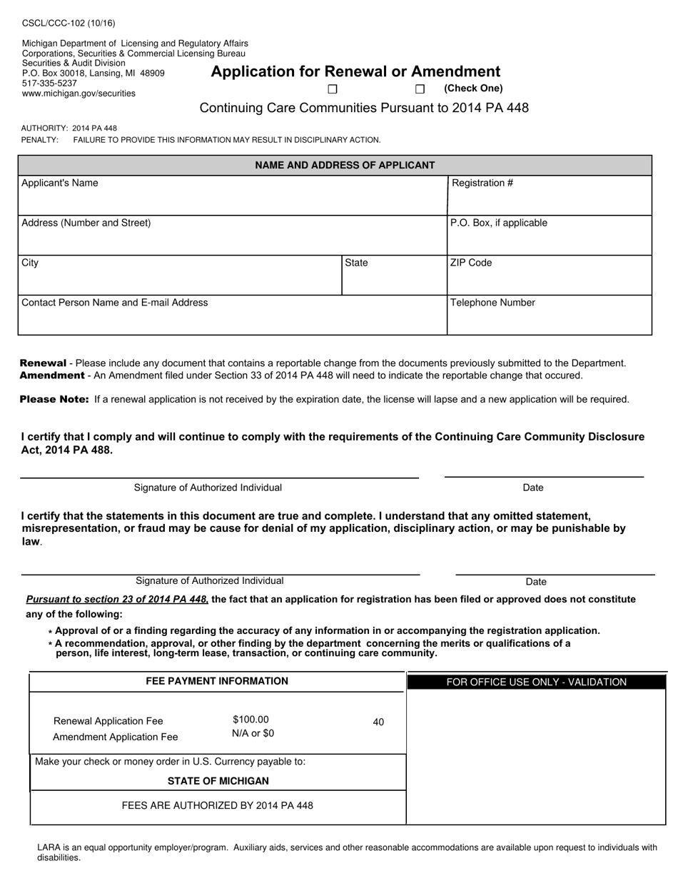 Form CSCL/CCC-102 - Fill Out, Sign Online and Download Fillable PDF ...