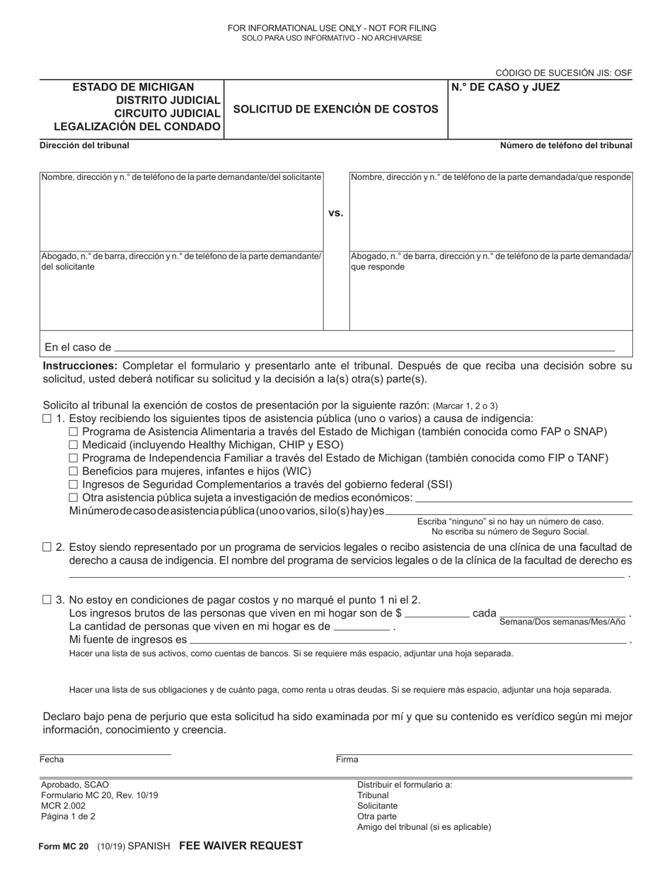 Formulario MC20 - Fill Out, Sign Online and Download Printable PDF ...