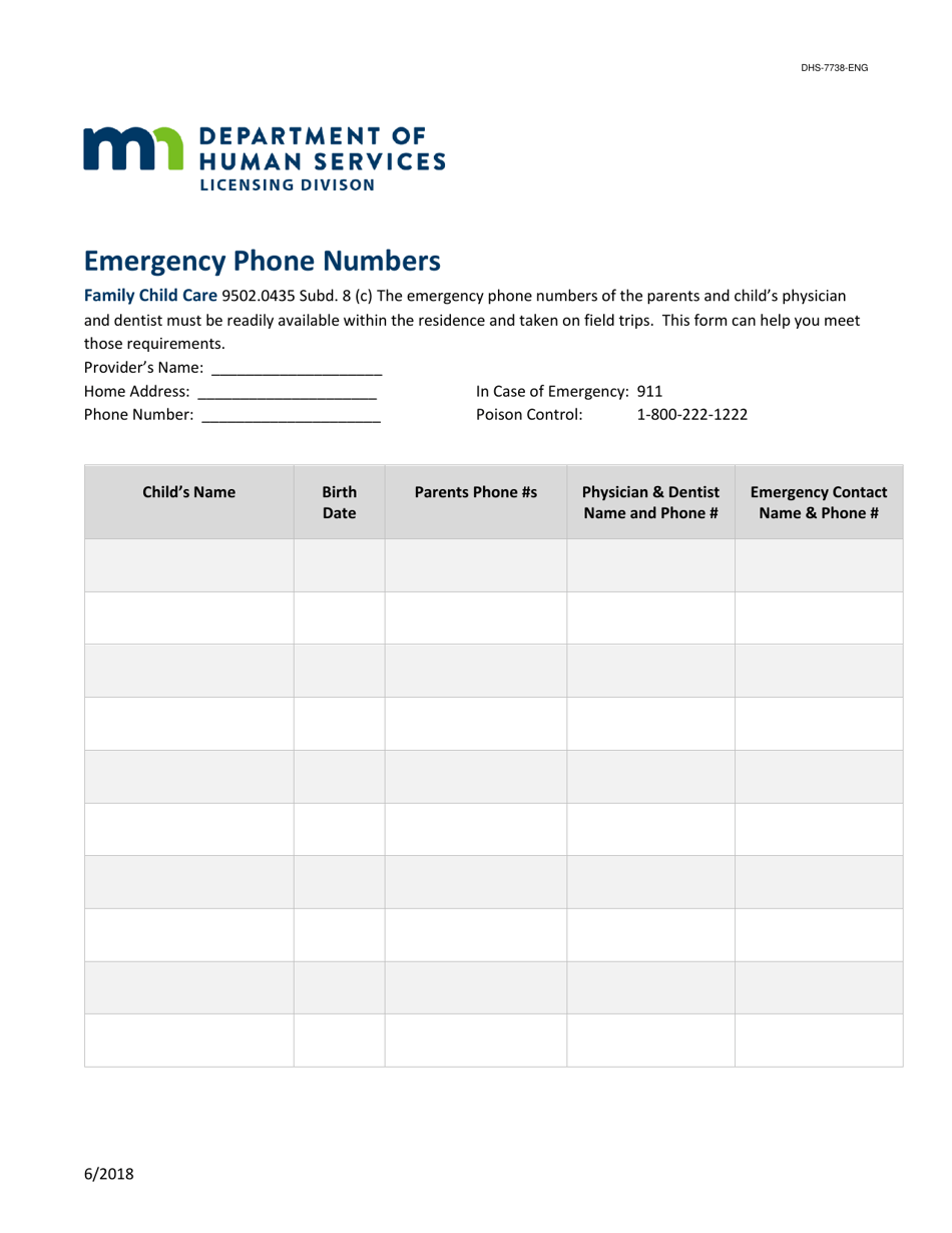 Form DHS 7738 ENG Fill Out Sign Online And Download Printable PDF Form DHS 7738 ENG Fill Out Sign Online And Download Printable PDF