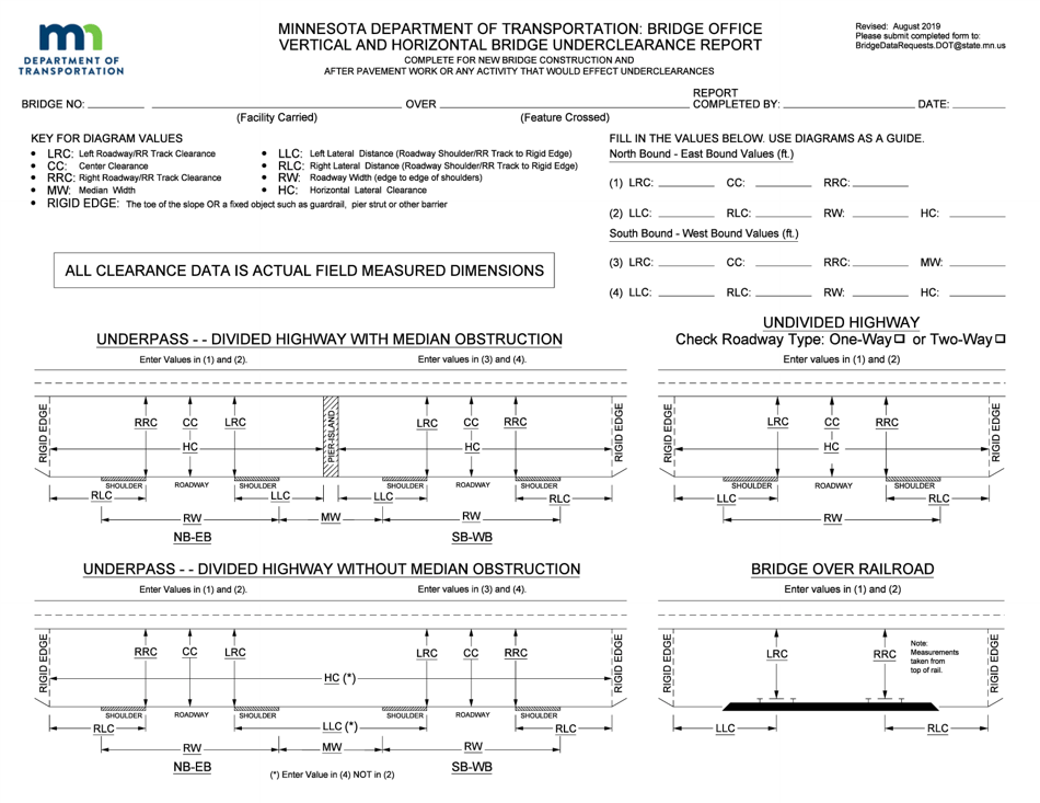 Minnesota Vertical and Horizontal Bridge Underclearance Report - Fill ...