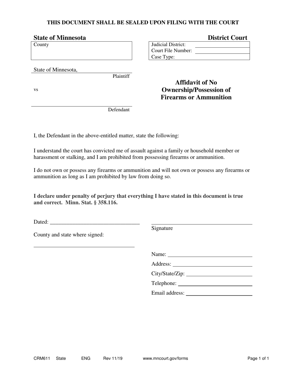 Form CRM611 - Fill Out, Sign Online and Download Printable PDF ...