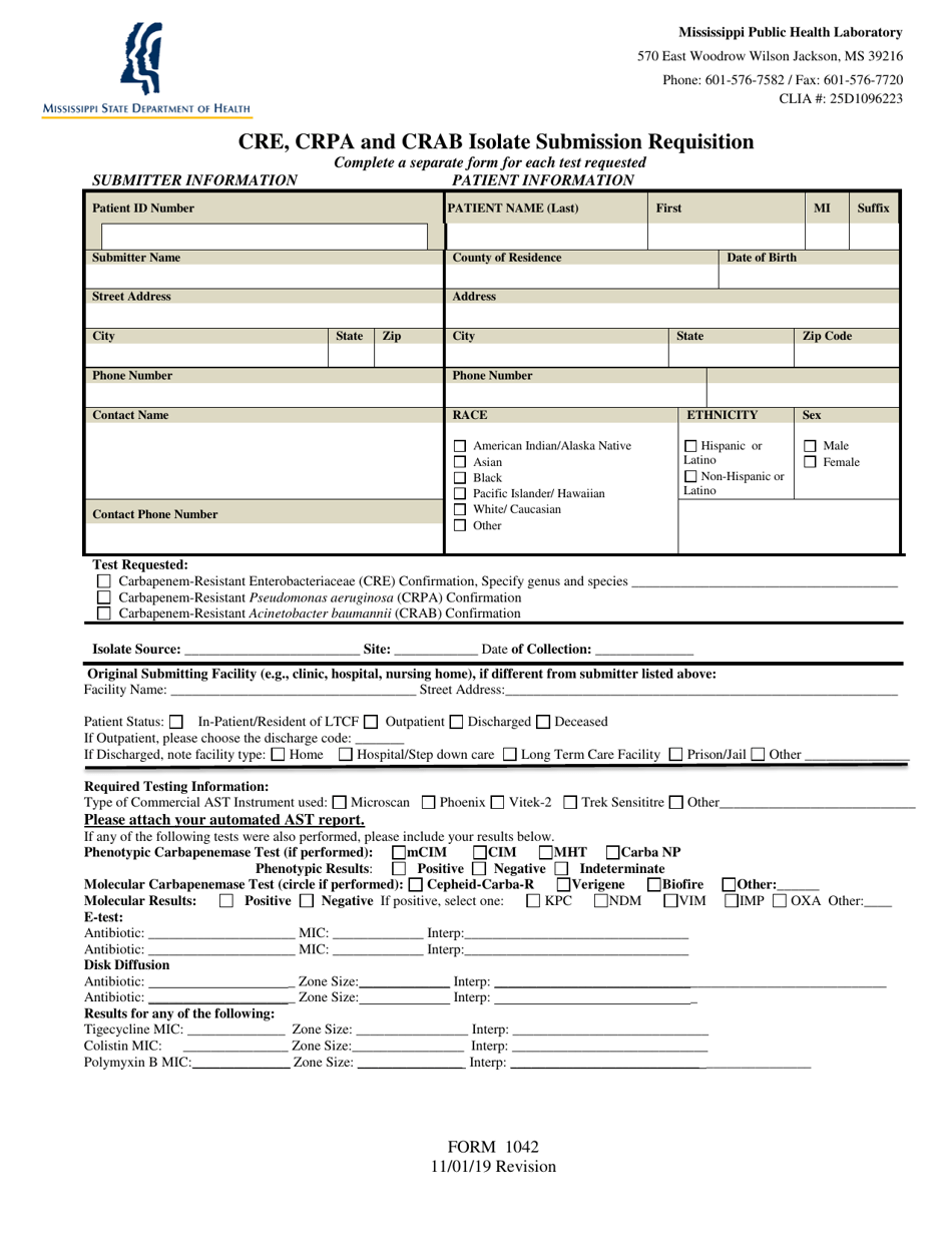 Form 1042 Download Printable PDF or Fill Online Cre, Crpa and Crab ...