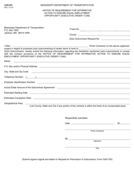 Form CAD-521 Download Fillable PDF or Fill Online Notice of Requirement for Affirmative Action ...