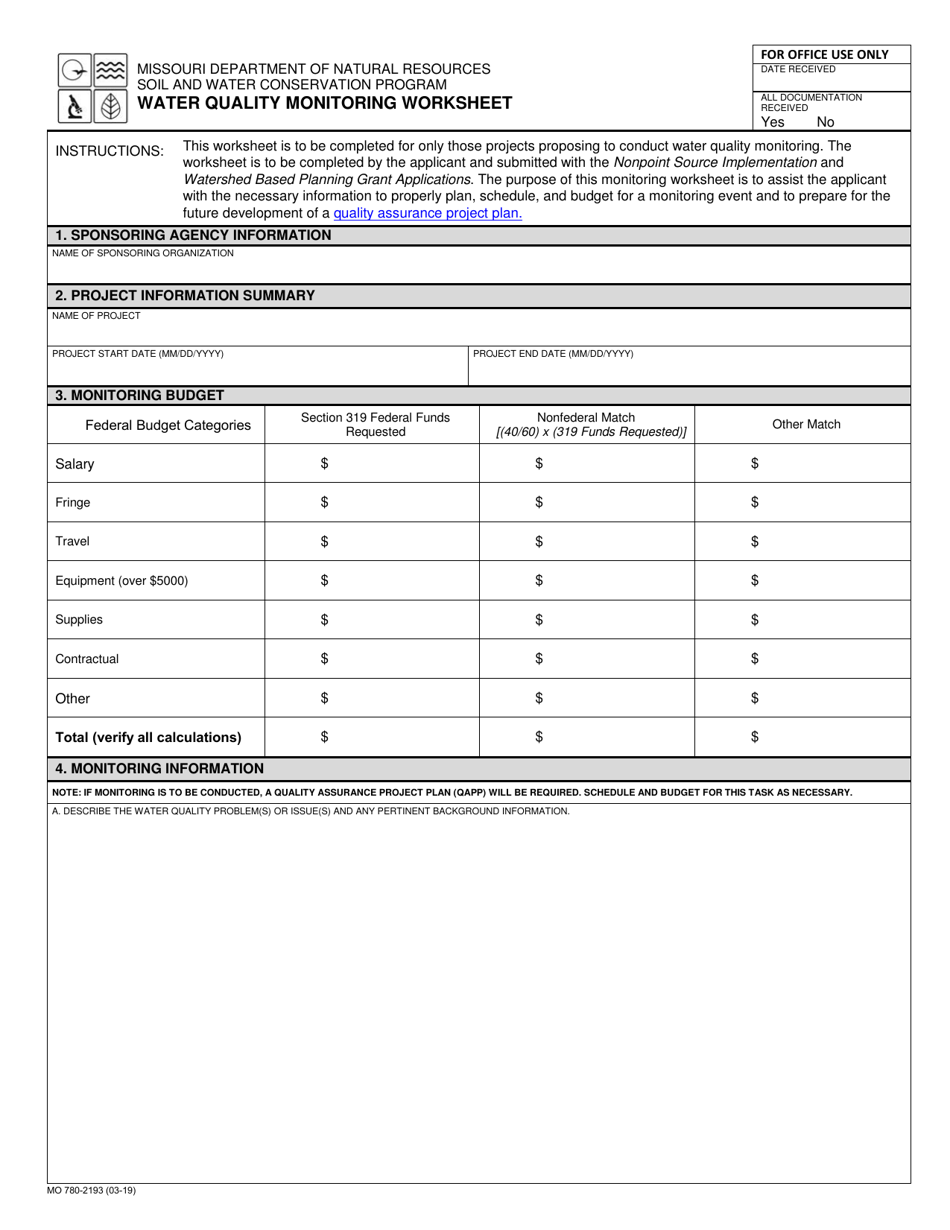 Form MO780-2193 - Fill Out, Sign Online and Download Fillable PDF ...