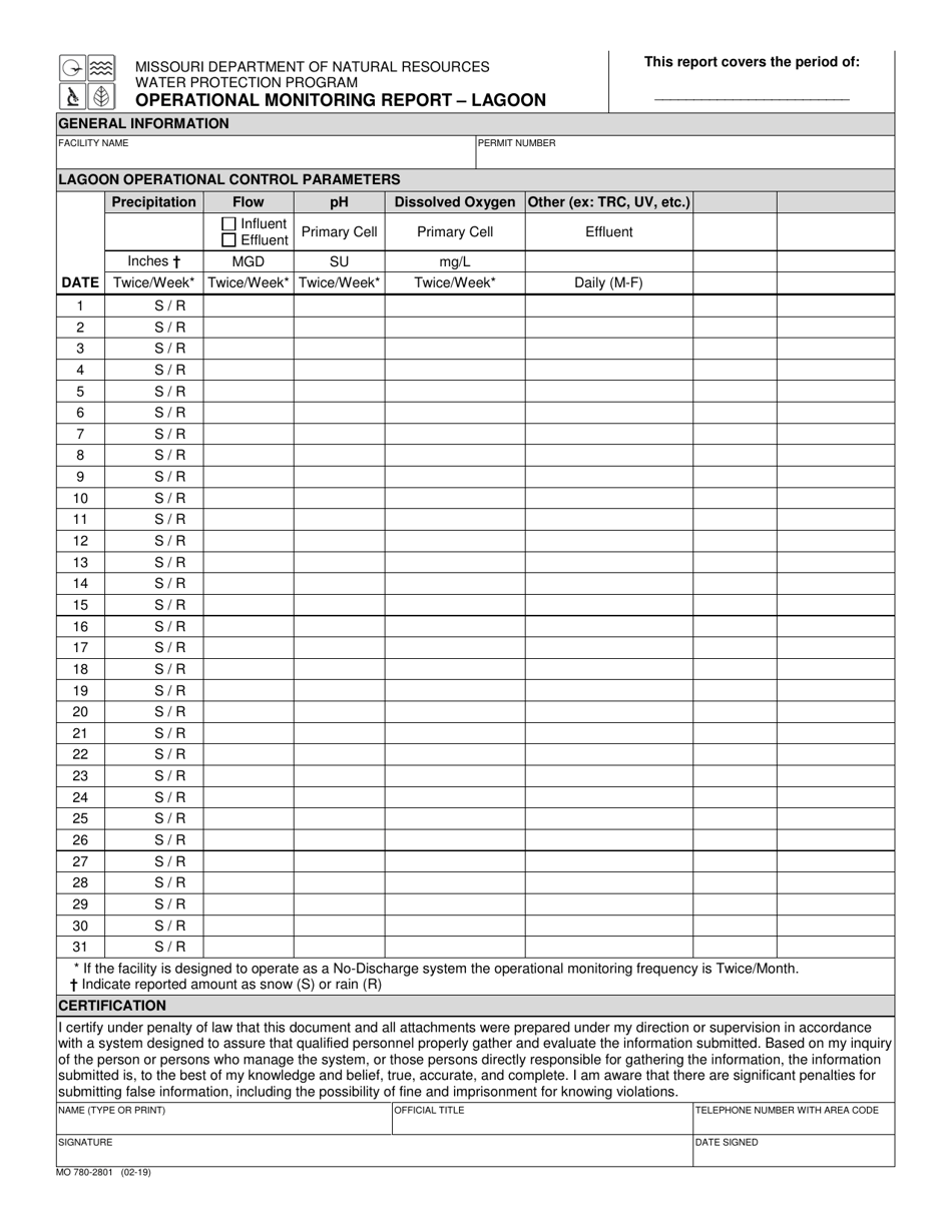 Form MO780-2801 Download Fillable PDF or Fill Online Operational ...