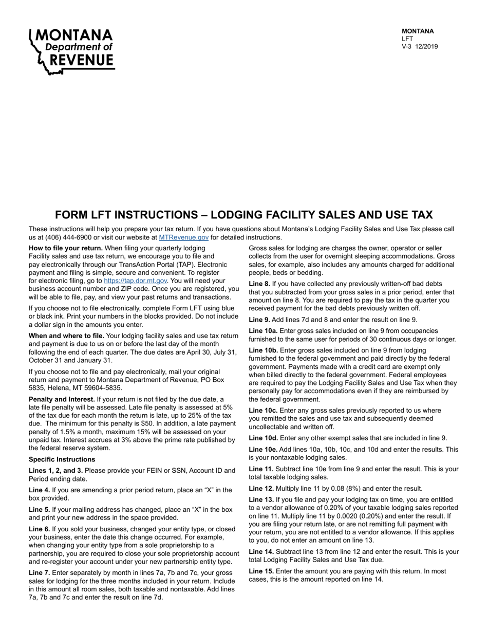 Form LFT - Fill Out, Sign Online and Download Fillable PDF, Montana ...