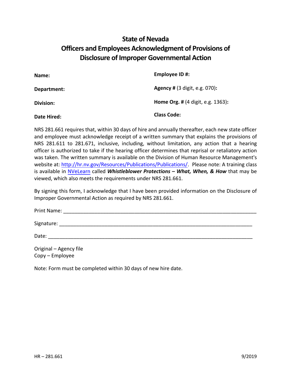 Form HR-281.661 - Fill Out, Sign Online and Download Fillable PDF ...