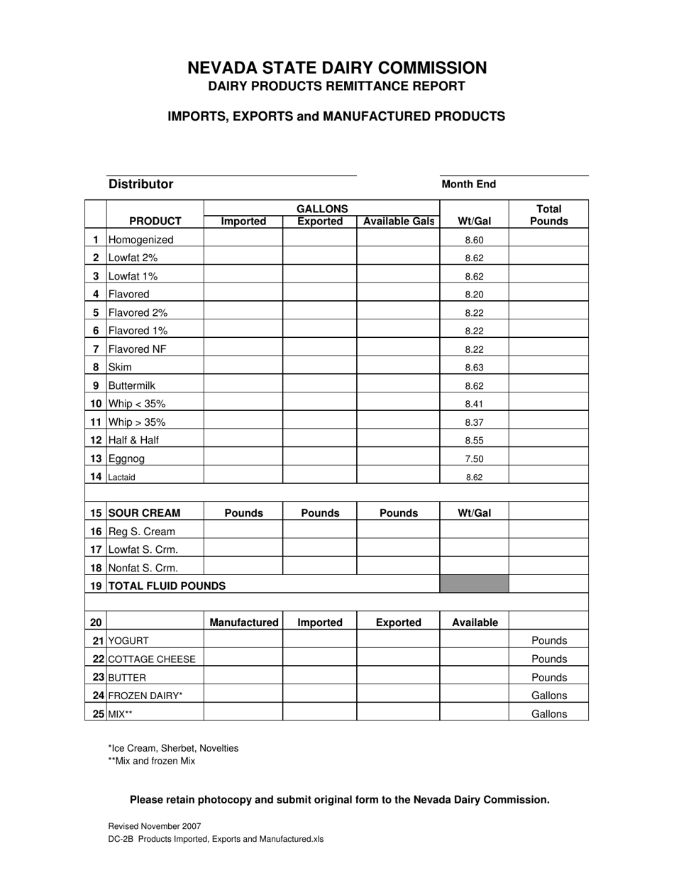 Form DC-2B - Fill Out, Sign Online and Download Printable PDF, Nevada ...