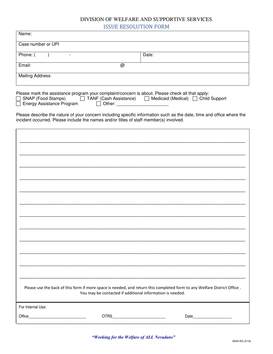 Form 6049-AG - Fill Out, Sign Online and Download Fillable PDF, Nevada ...