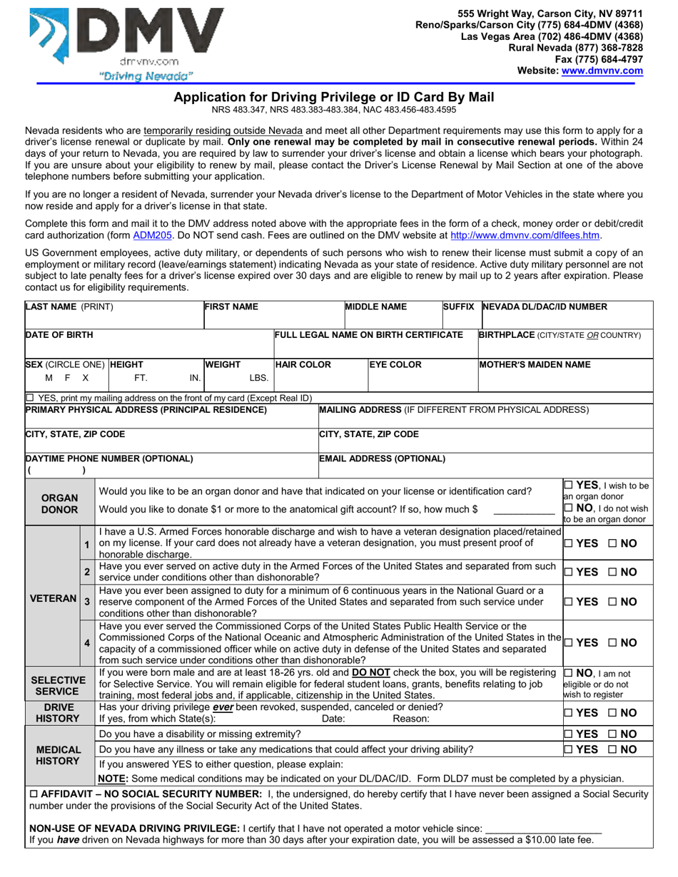 Form DMV204 Fill Out Sign Online And Download Fillable PDF Nevada
