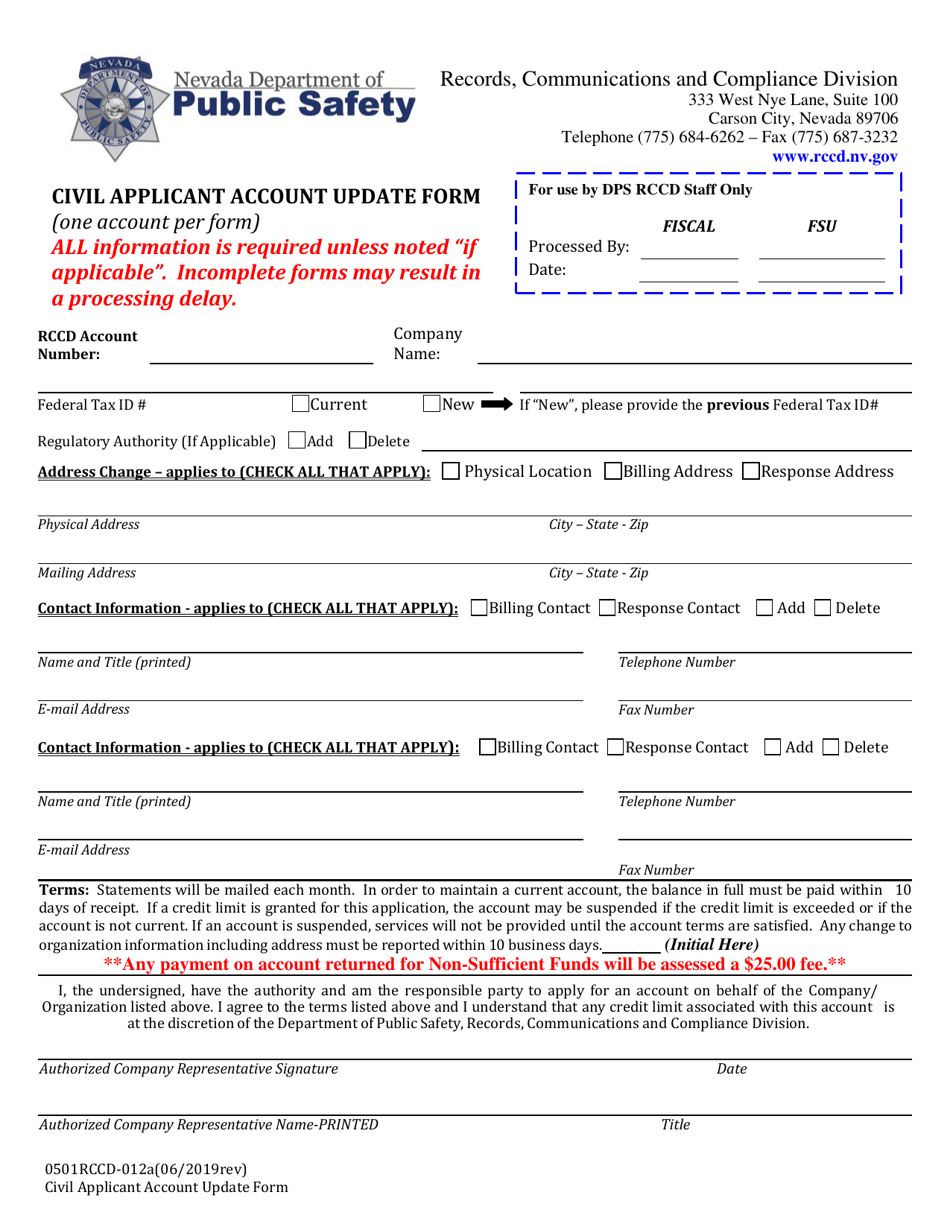 Form 0501RCCD-012A - Fill Out, Sign Online and Download Fillable PDF ...